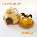 Beehive with Bees Crochet Pattern by Pinky Pinky Blue AU - crochet envy