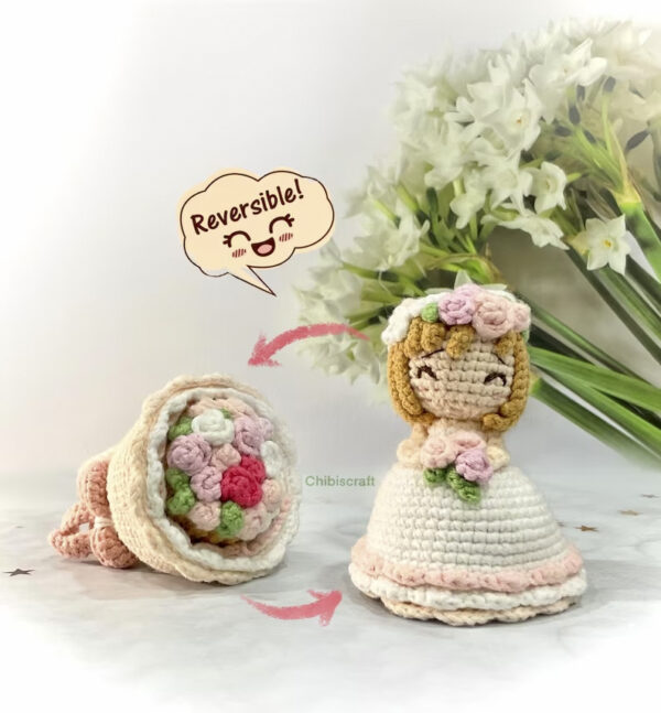 Reversible Flower Bouquet and Bride Amigurumi Pattern by Chibiscraft ...