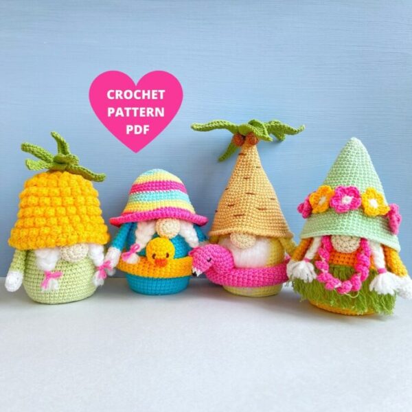Vacation Gnomes Crochet Patterns by Lucy Magic Pattern - crochet envy