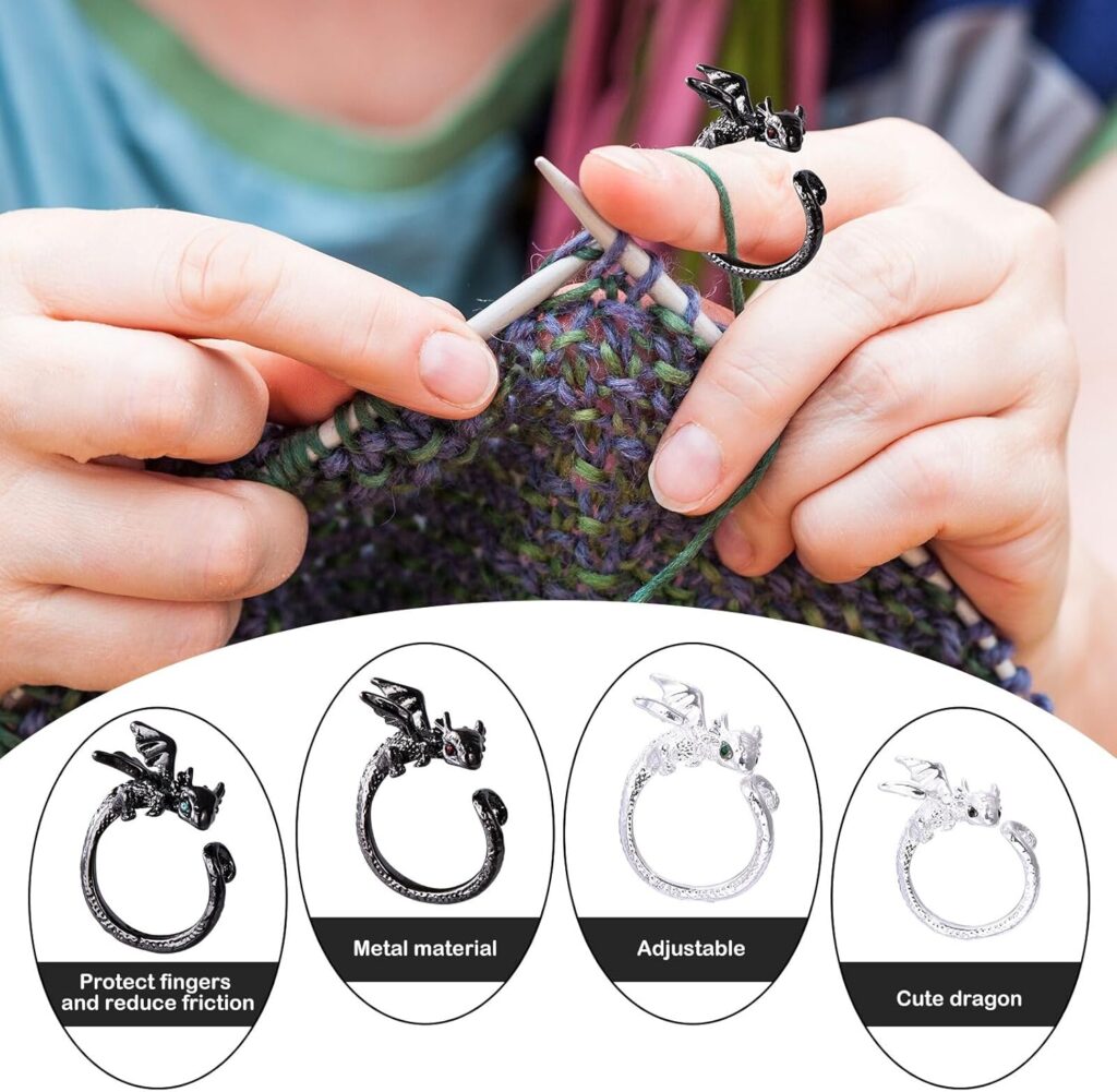 Dragon Crochet Tension Rings and Metal Spiral Stitch Markers - crochet envy