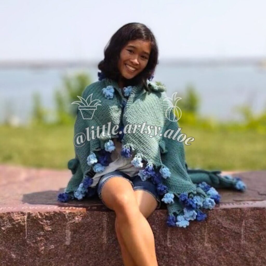 Surprise Bouquet Blanket Crochet Pattern by Little Artsy Aloe