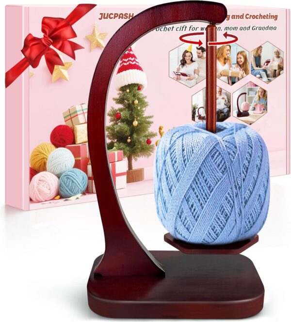 Wooden Yarn Holder for Crocheting and Knitting - crochet envy